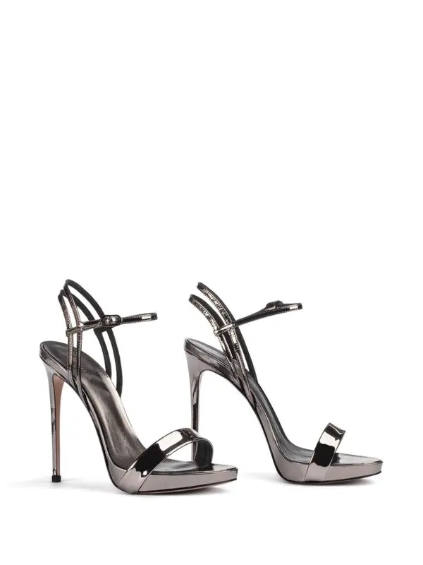 LE SILLA Gwen 132mm Metallic-effect Sandals