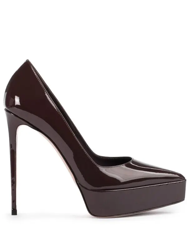 LE SILLA Uma 140mm Leather Pumps - Brown
