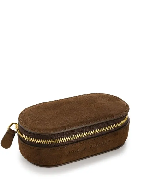 Monica Vinader Mini Oval Suede Jewellery Box - Brown