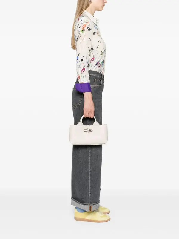 Longchamp Le Roseau Small Leather Tote Bag