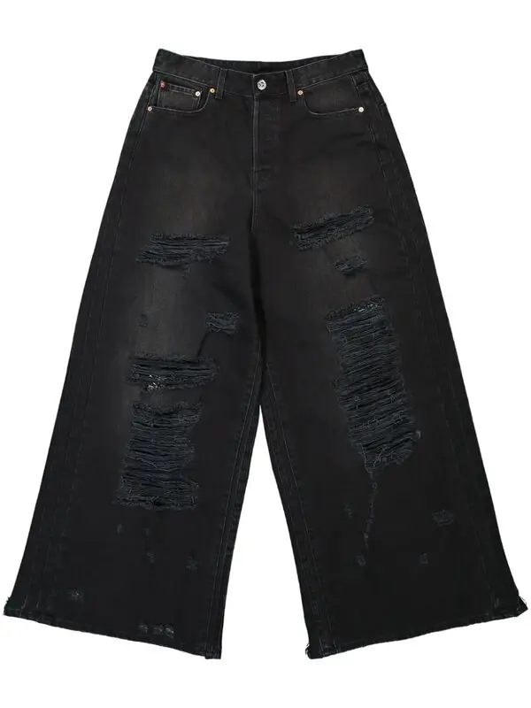 Vetements Ripped Wide Leg Jeans