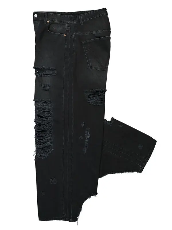 Vetements Ripped Wide Leg Jeans