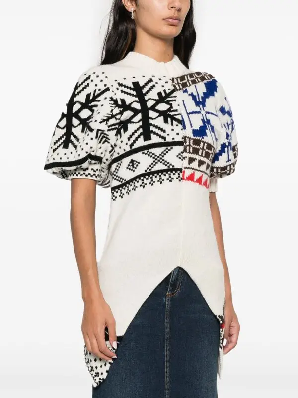 Sacai Jacquard Pattern Knit Sweater
