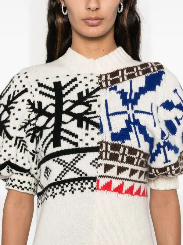 Sacai Jacquard Pattern Knit Sweater