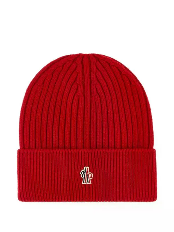 Moncler Logo-appliqué Beanie - Red