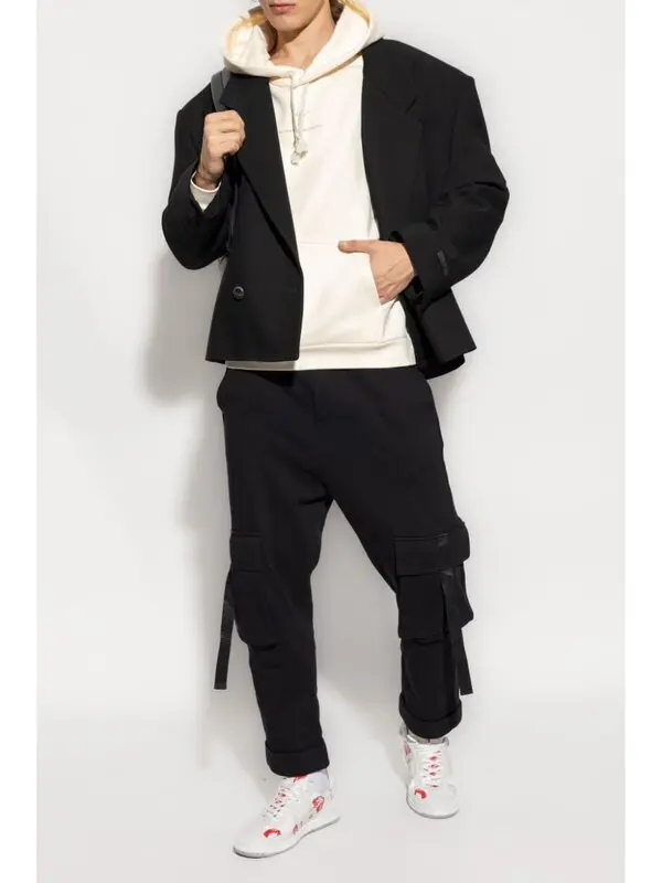 GIUSEPPE ZANOTTI Cotton Drawstring Hoodie - Neutrals