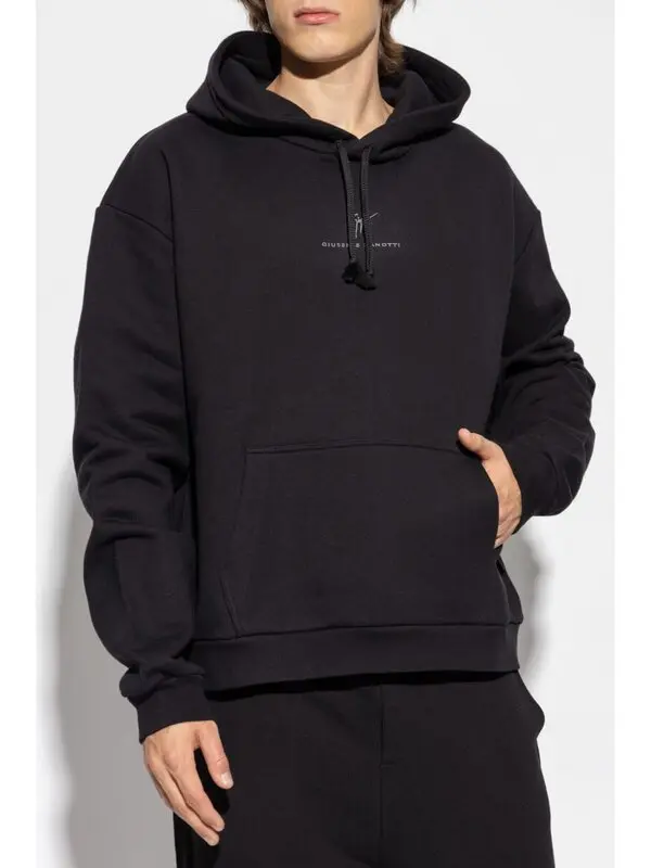 GIUSEPPE ZANOTTI Cotton Hoodie - Black
