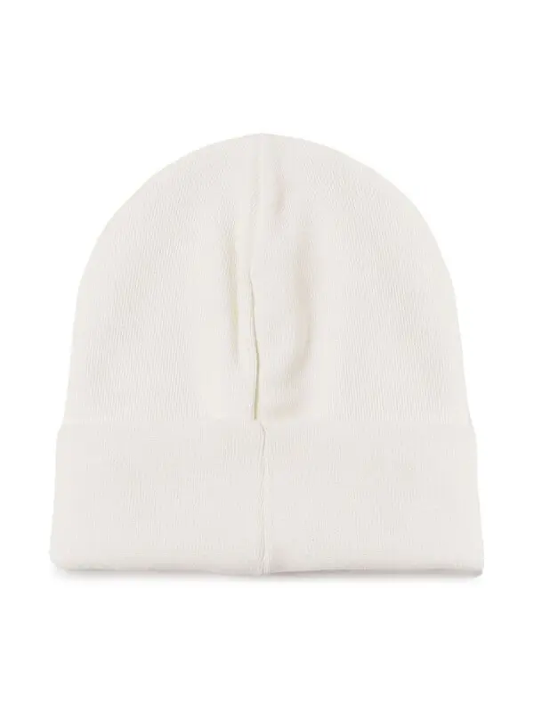 DONDUP Logo-patch Knitted Beanie - White