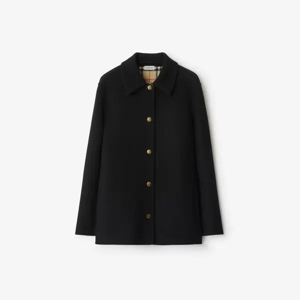 Burberry Wool Overshirt - Black/sand Beige