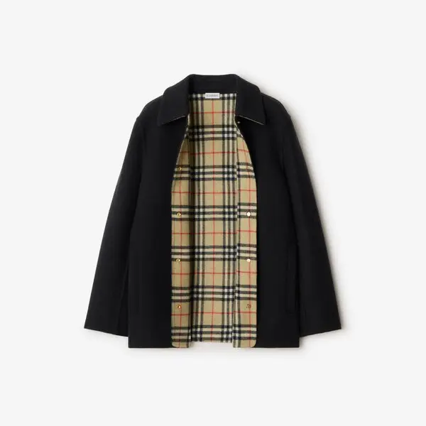 Burberry Wool Overshirt - Black/sand Beige