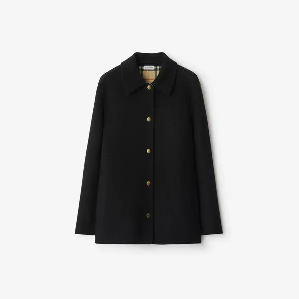 Burberry Wool Overshirt - Black/sand Beige