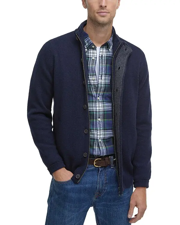 Barbour Elbow Patch Wool Cardigan