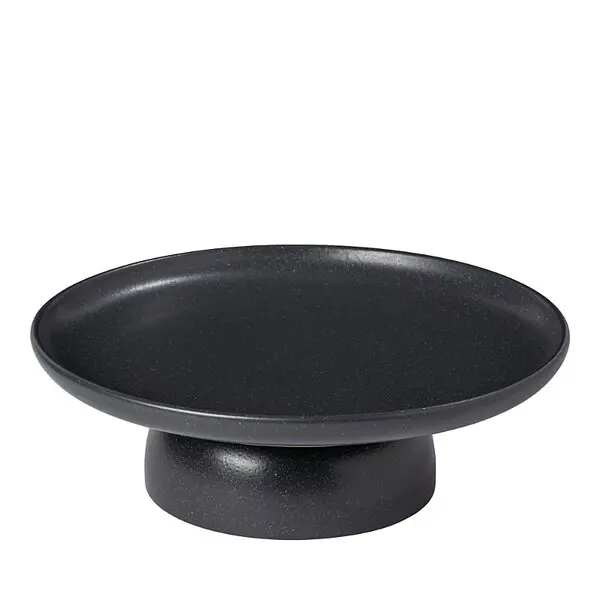 COSTA NOVA Pacifica Footed Stoneware Plate - Seed Grey