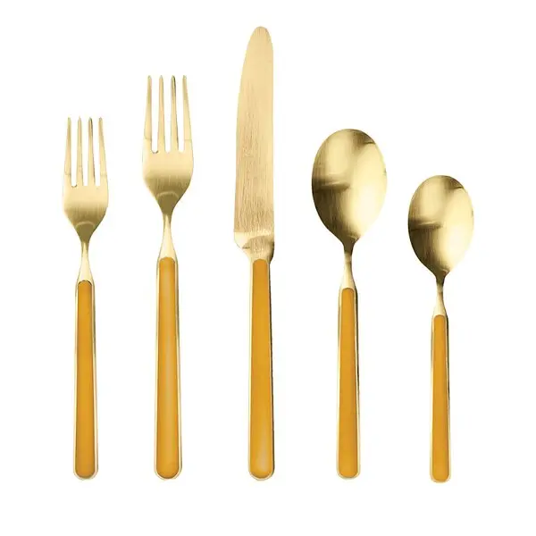 MEPRA Fantasia Ice Oro 20 Piece Flatware Set - Mustard