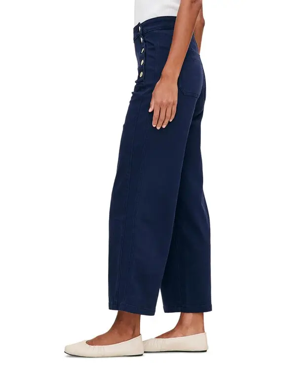 DL1961 Hepburn High-rise Ankle Wide-leg Jeans - Bright Navy Twill