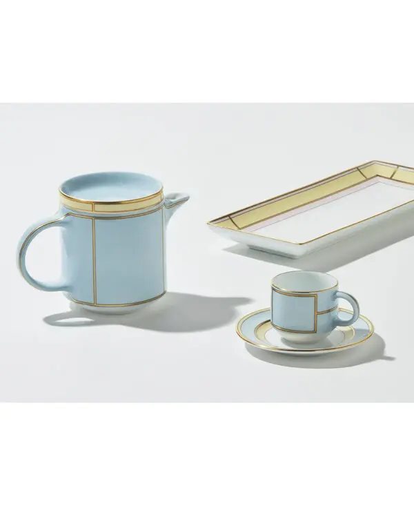 GINORI 1735 Colonna Coffee Pot With Cover - Celeste