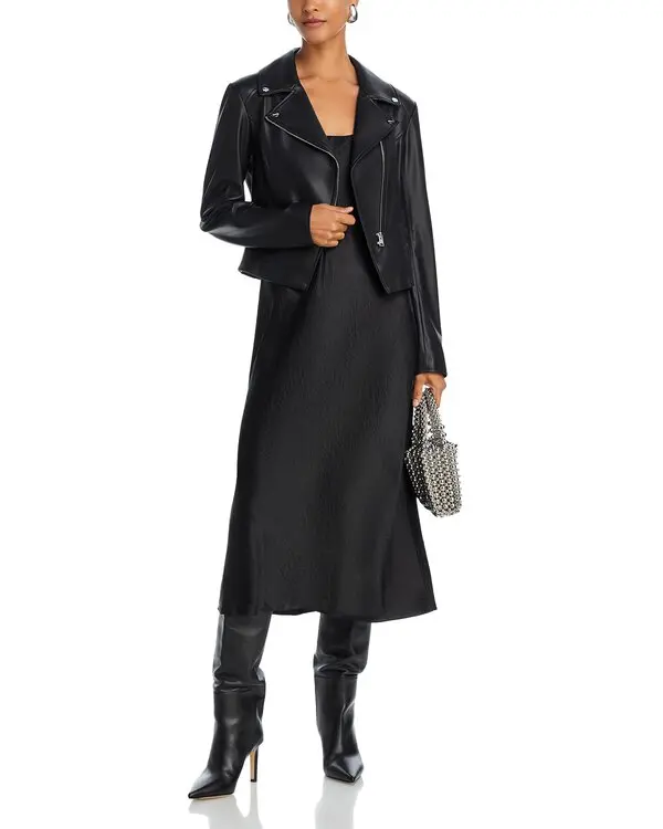 LAMARQUE Pascale Faux Leather Moto Jacket - Black
