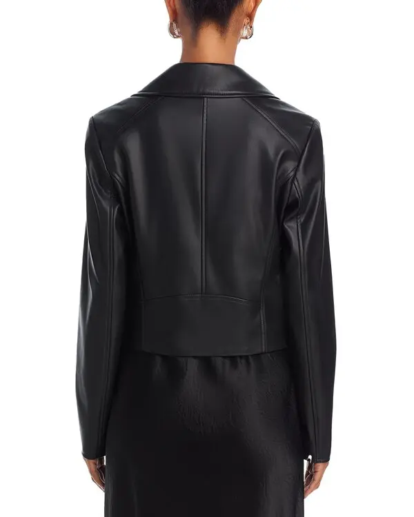 LAMARQUE Pascale Faux Leather Moto Jacket - Black