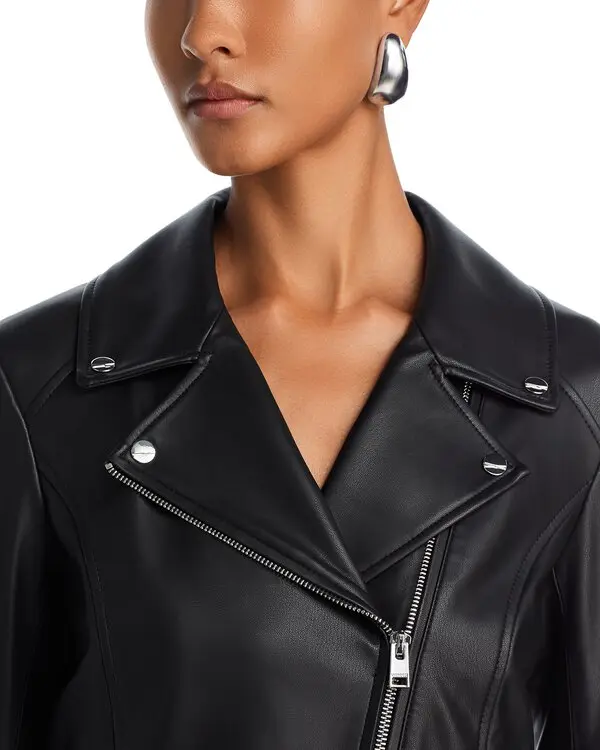 LAMARQUE Pascale Faux Leather Moto Jacket - Black