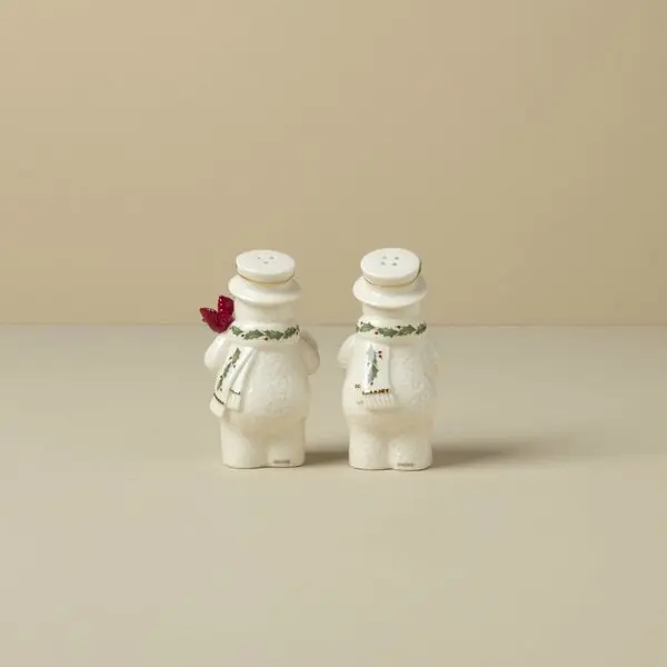 LENOX Happy Holly Days Snowmen Salt & Pepper Set