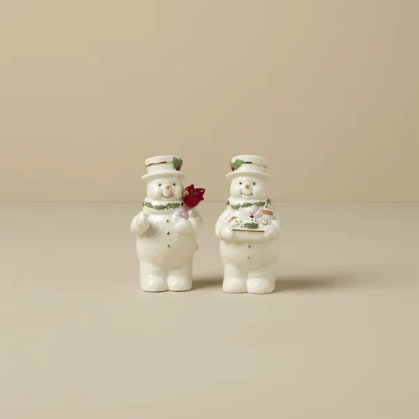 LENOX Happy Holly Days Snowmen Salt & Pepper Set