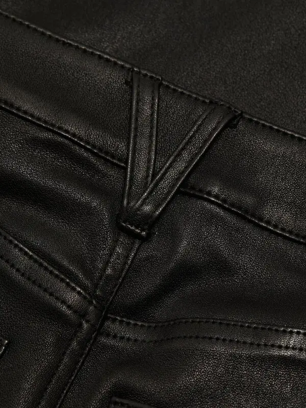 Veronica Beard Carson Leather High-rise Ankle Flare Pants