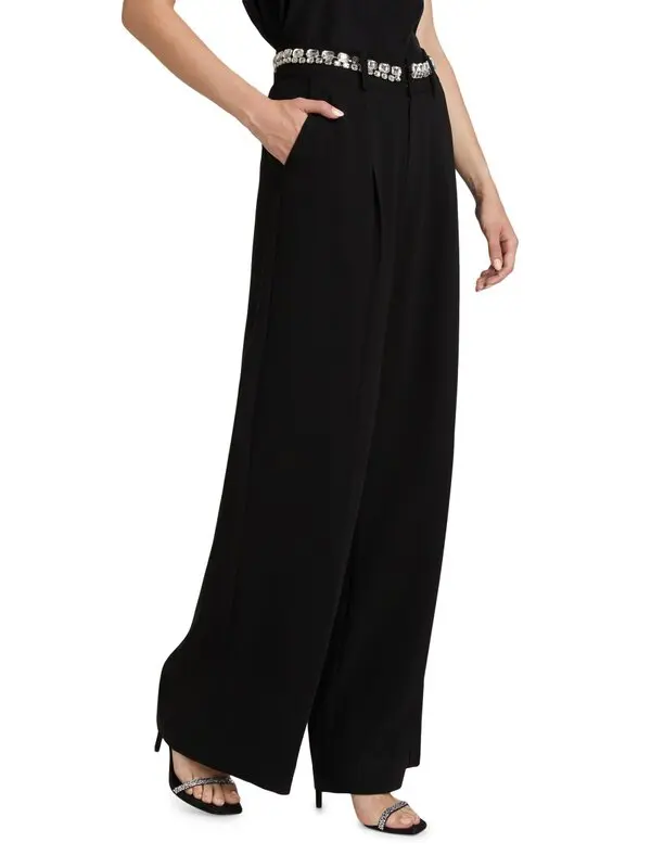 Cinq À Sept Genna Crystal-embellished Wide-leg Pants