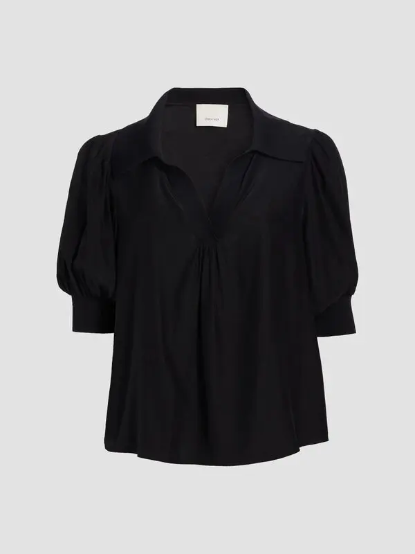 Cinq À Sept Weldon Gathered Top - Black
