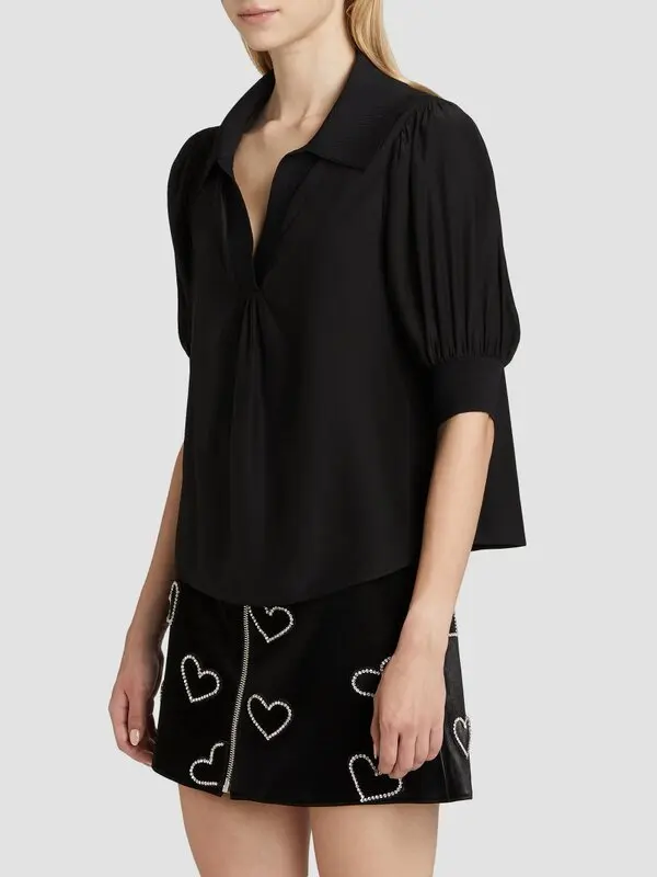 Cinq À Sept Weldon Gathered Top - Black