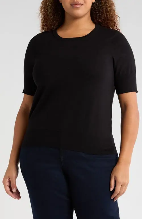 Universal Standard Rosie Short Sleeve Sweater - Black