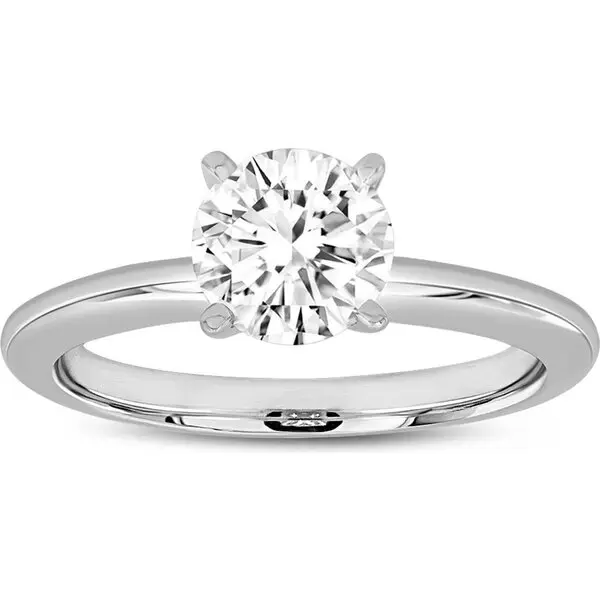 LUVMYJEWELRY 1.06 Ctw Round Cut Lab Grown Diamond Solitaire Ring - 14k White Gold
