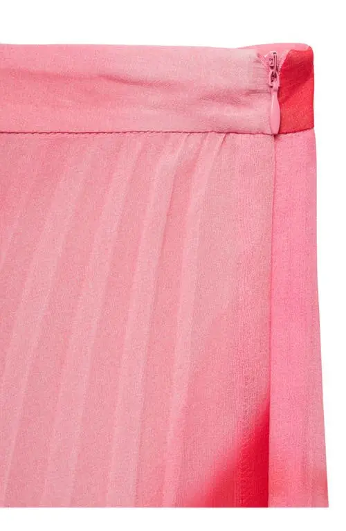 Mango Pleated Handkerchief Hem Midi Skirt