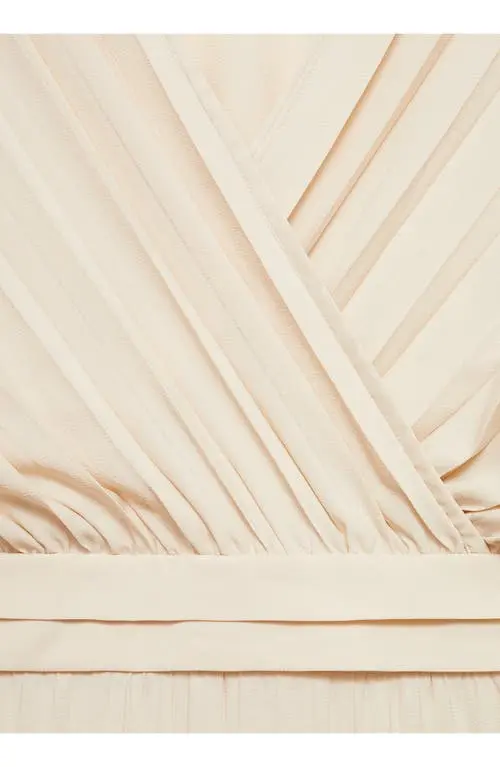 Mango Pleated Faux Wrap Dress