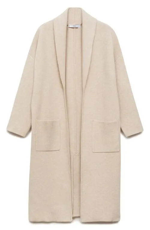 Mango Oversize Long Cardigan - Light/ Pastel Grey
