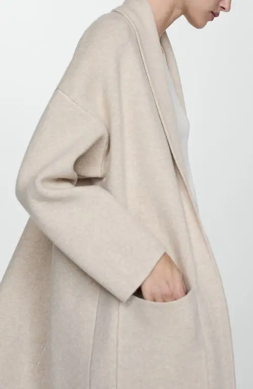 Mango Oversize Long Cardigan - Light/ Pastel Grey