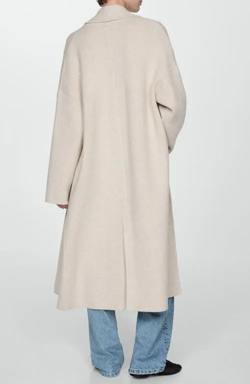 Mango Oversize Long Cardigan - Light/ Pastel Grey