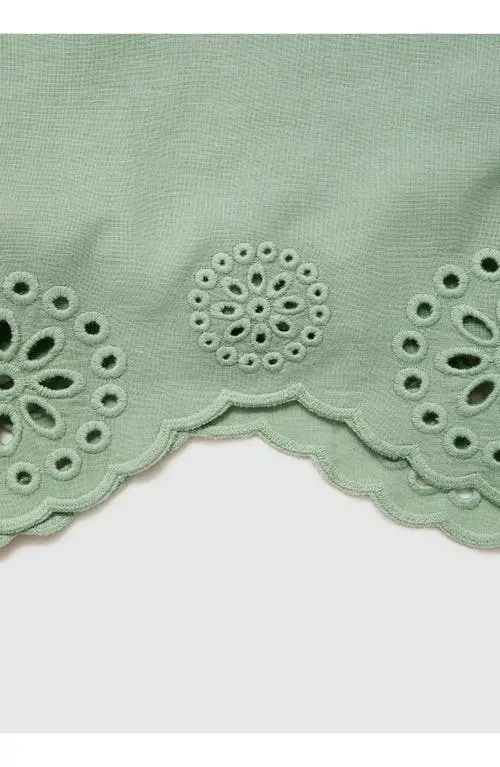 Mango Cotton Eyelet High-waisted Shorts