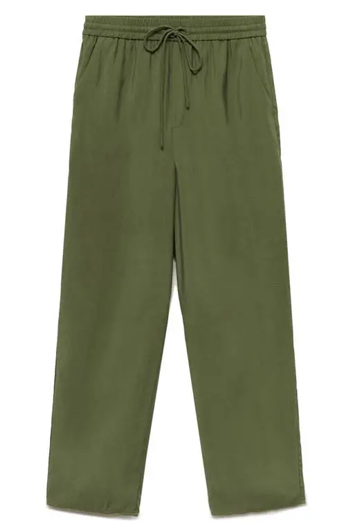 Mango Drawstring Ankle Straight Leg Pants