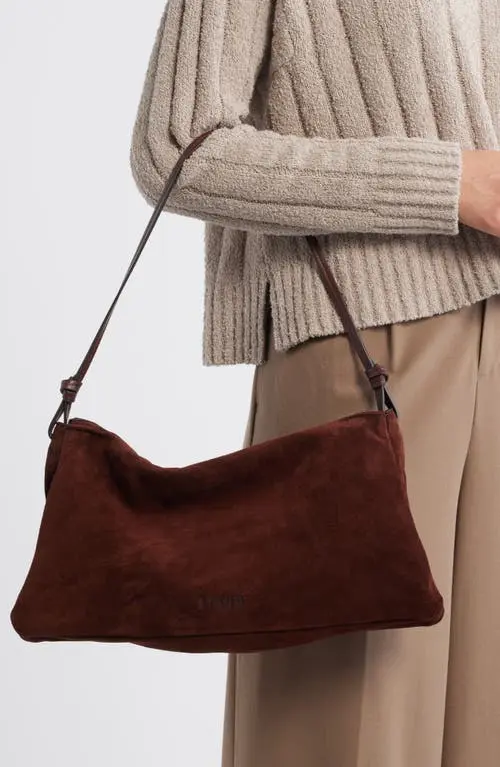 Staud Wally Suede Shoulder Bag - Mahogany