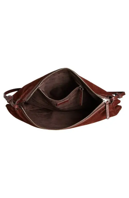 Staud Wally Suede Shoulder Bag - Mahogany