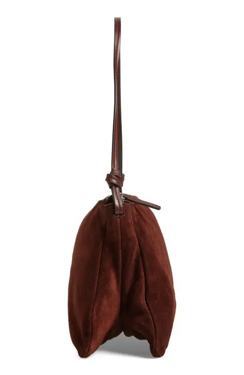 Staud Wally Suede Shoulder Bag - Mahogany
