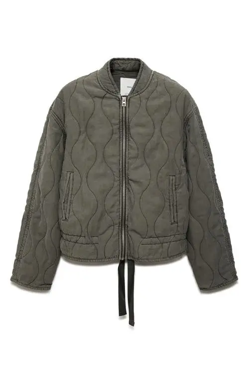 Mango Quilted Cropped Jacket