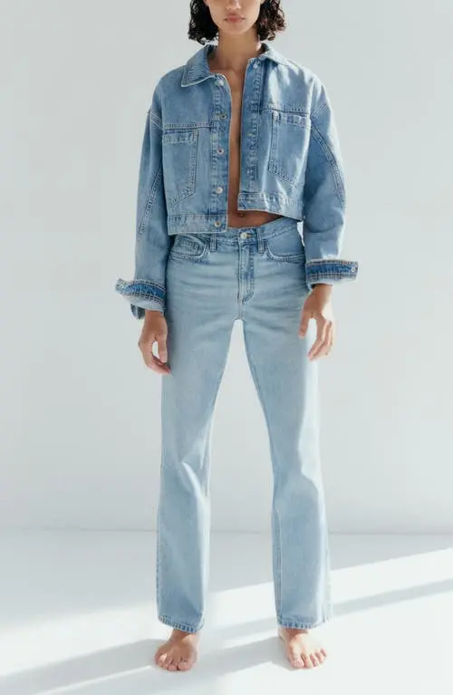 Mango Crop Denim Trucker Jacket