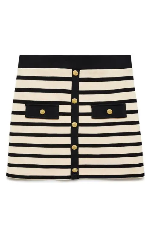 Mango Knit Miniskirt - Ecru