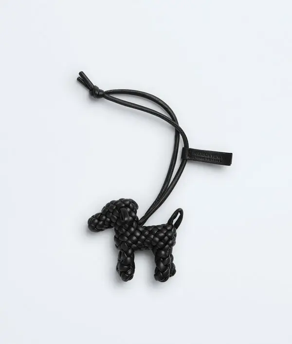 Bottega Veneta Leather Dog Charm - Black