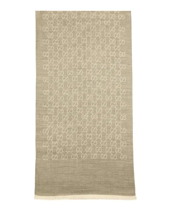 Gucci Gg Logo Scarf - Sand