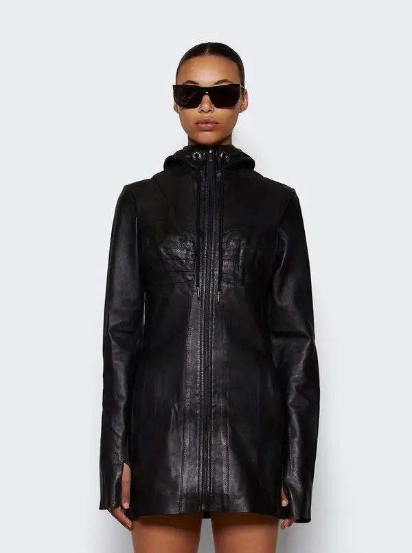 Natasha Zinko Washed Leather Zip-up Dress