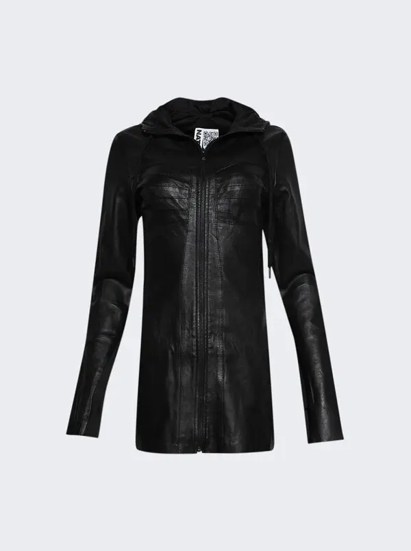 Natasha Zinko Washed Leather Zip-up Dress - Black