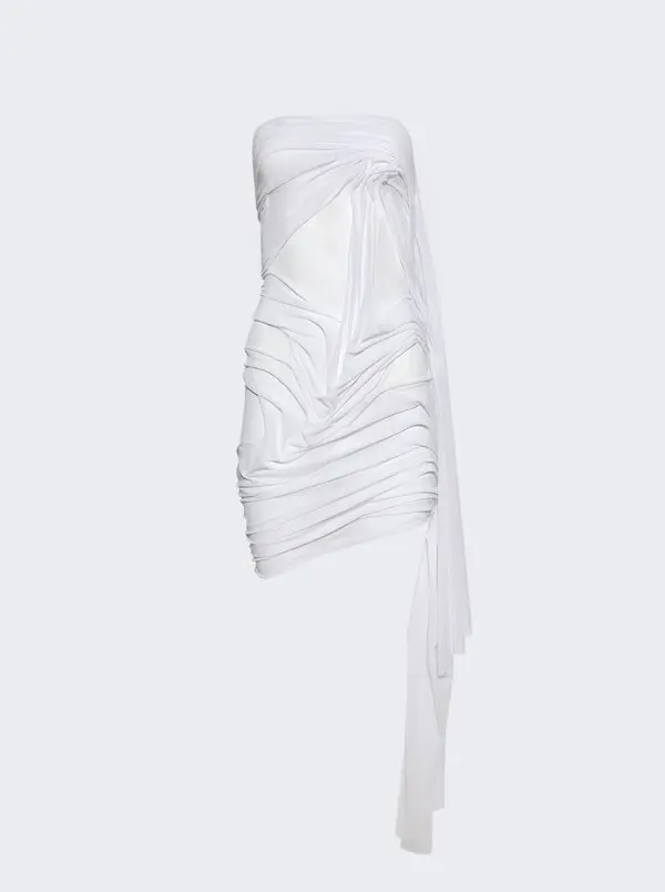 DI PETSA Wet Look Mini Dress - White