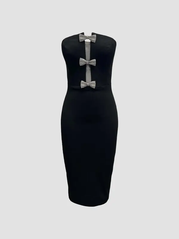Dress The Population Erica Crystal-embellished Strapless Body-con Midi-dress